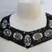 Vintage Neck Collar 1980s Stock Sample, Metallic Beads and Black Sequin ...