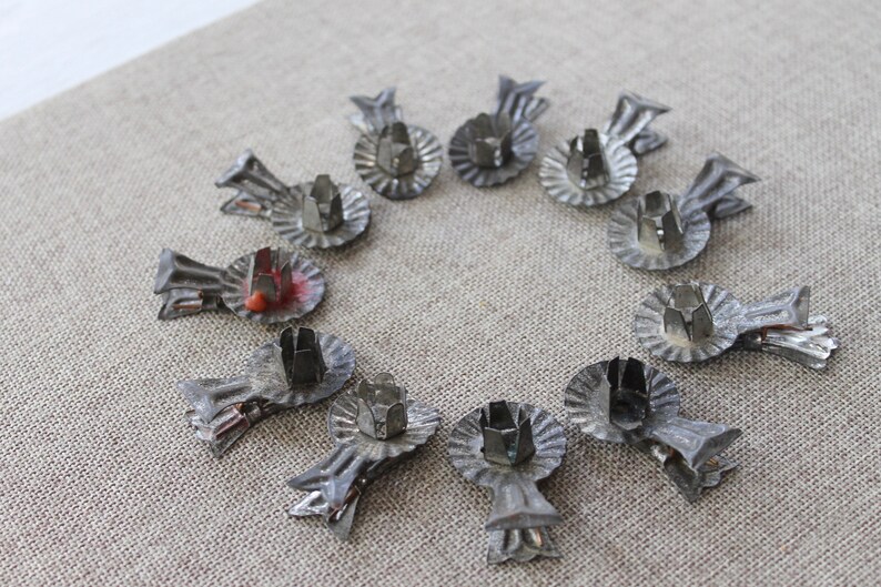 Vintage Unique Set of 11 Metal Christmas Candle Tree Clips, Vintage ...