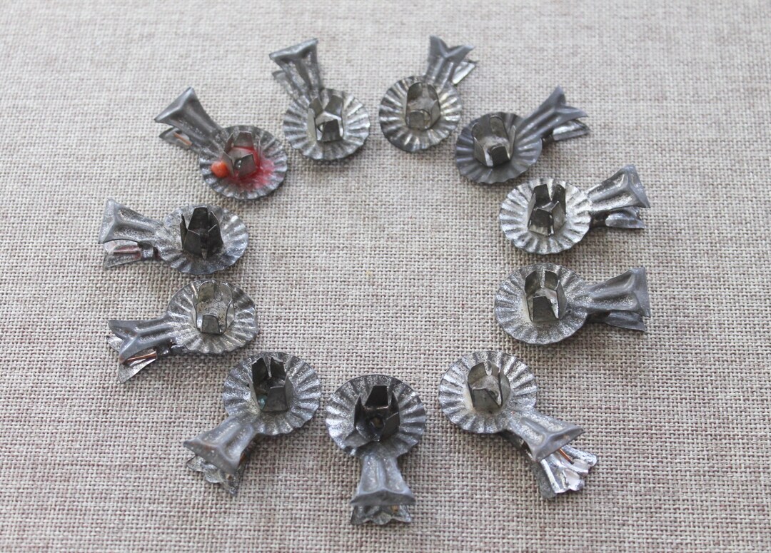 Vintage Unique Set of 11 Metal Christmas Candle Tree Clips, Vintage ...
