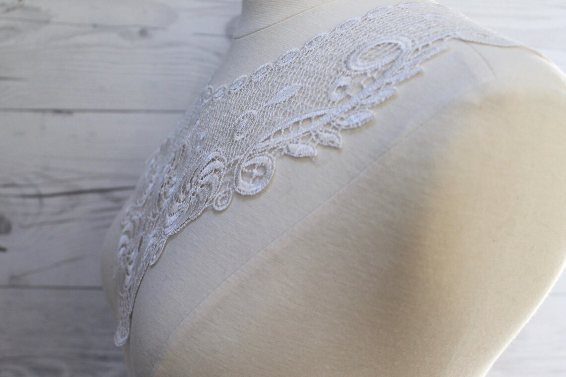 Vintage Neck Collar White Netted Fabric Lace Vintage White - Etsy