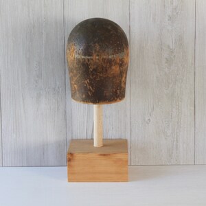Vintage Wood Millinery Hat Form Block on Wood Stand, Vintage Wooden ...