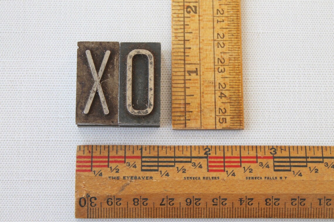 Vintage XO Metal Letterpress Letter Blocks Vintage - Etsy
