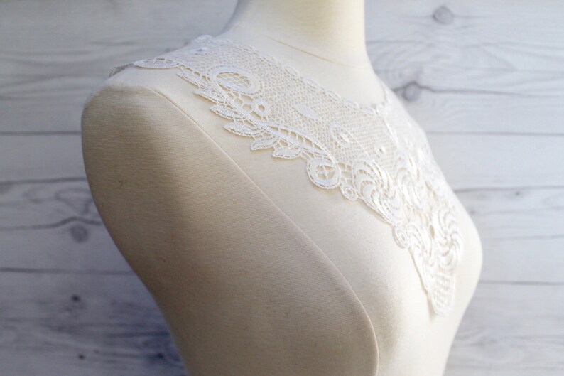 Vintage Neck Collar White Netted Fabric Lace Vintage White - Etsy