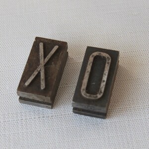 Vintage XO Metal Letterpress Letter Blocks Vintage - Etsy