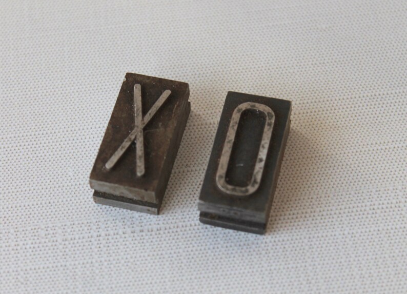 Vintage XO Metal Letterpress Letter Blocks Vintage - Etsy