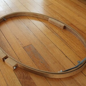 Vintage Large Wood Needlecraft Hoop, Large Oval Needlecraft Work Frame ...