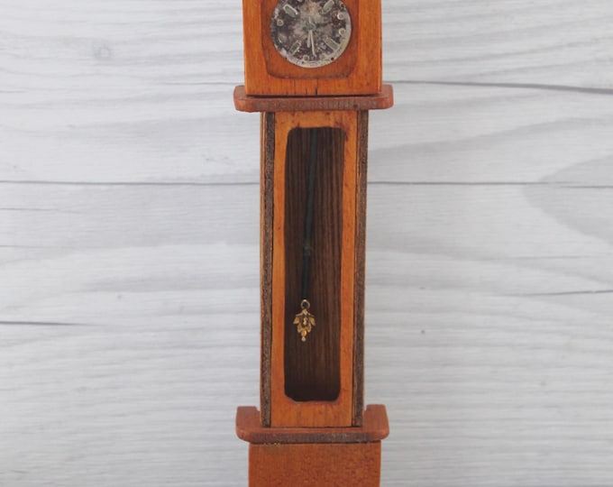 Vintage Wood Dollhouse Grandfather Clock, Vintage Small Wooden ...