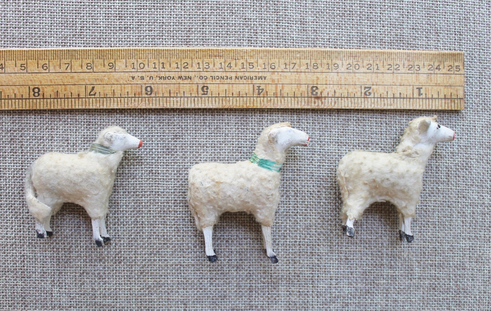 Vintage Lot of 3 German Spun Cotton Putz Stick Leg Sheep | Etsy
