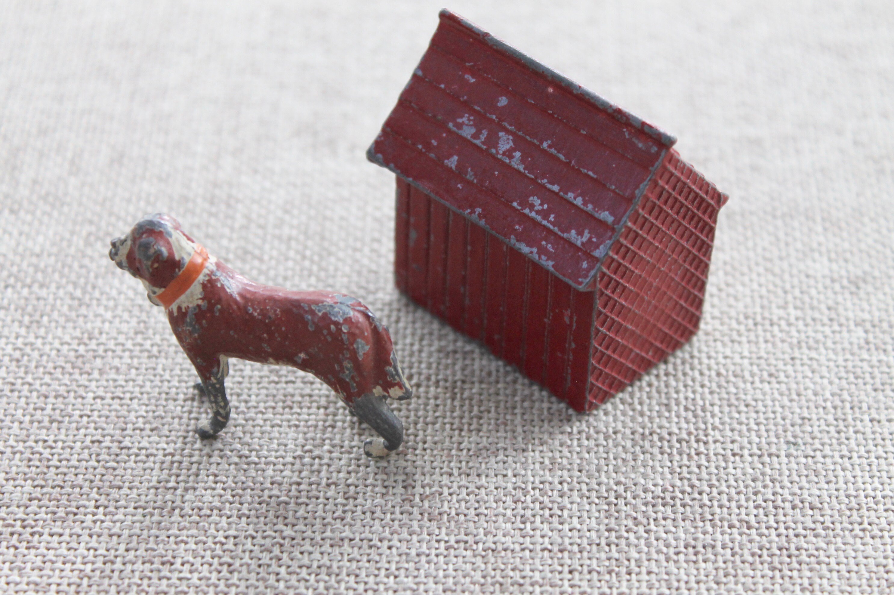 Vintage Miniature Britains Lead Dog House and St. Bernard Dog | Etsy