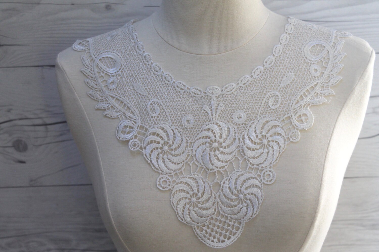 Vintage Neck Collar White Netted Fabric Lace Vintage White | Etsy