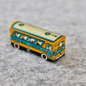 Antique Miniature Tin Lithograph Overland Coach Bus, Vintage Tiny Tin ...