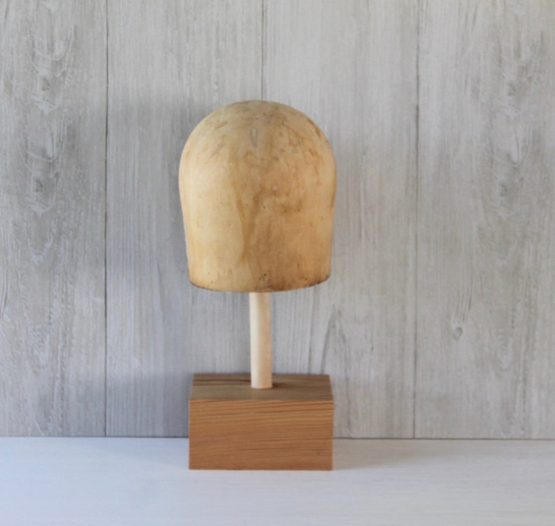 Vintage Wood Millinery Hat Form Block on Wood Stand Vintage | Etsy