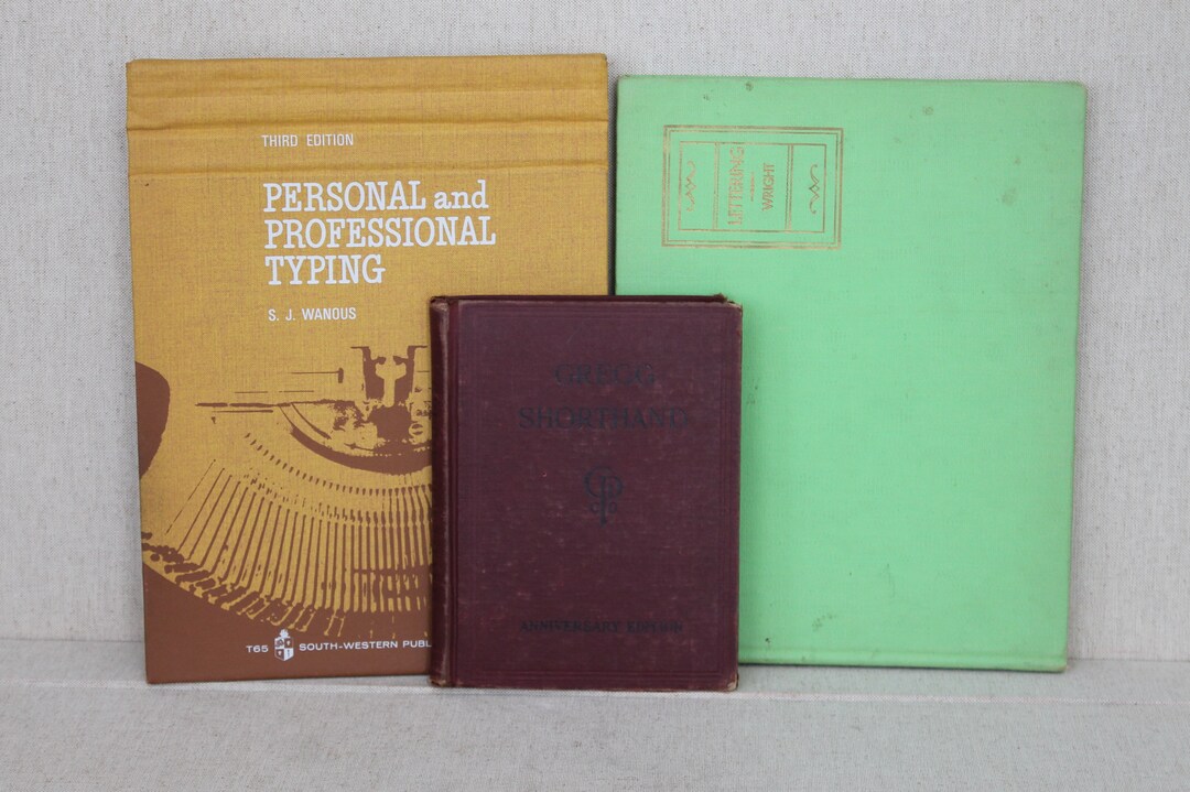 Vintage Book Lot - Gregg Shorthand, Lettering and Personal and ...