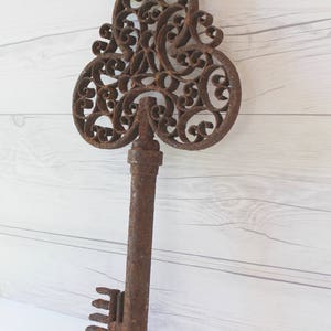 Vintage Extra Large Heavy Metal Rustic Decorative Key | Etsy