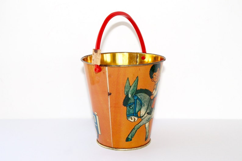 Vintage Lithograph Children's Sand Pail Vintage Tin Sand - Etsy