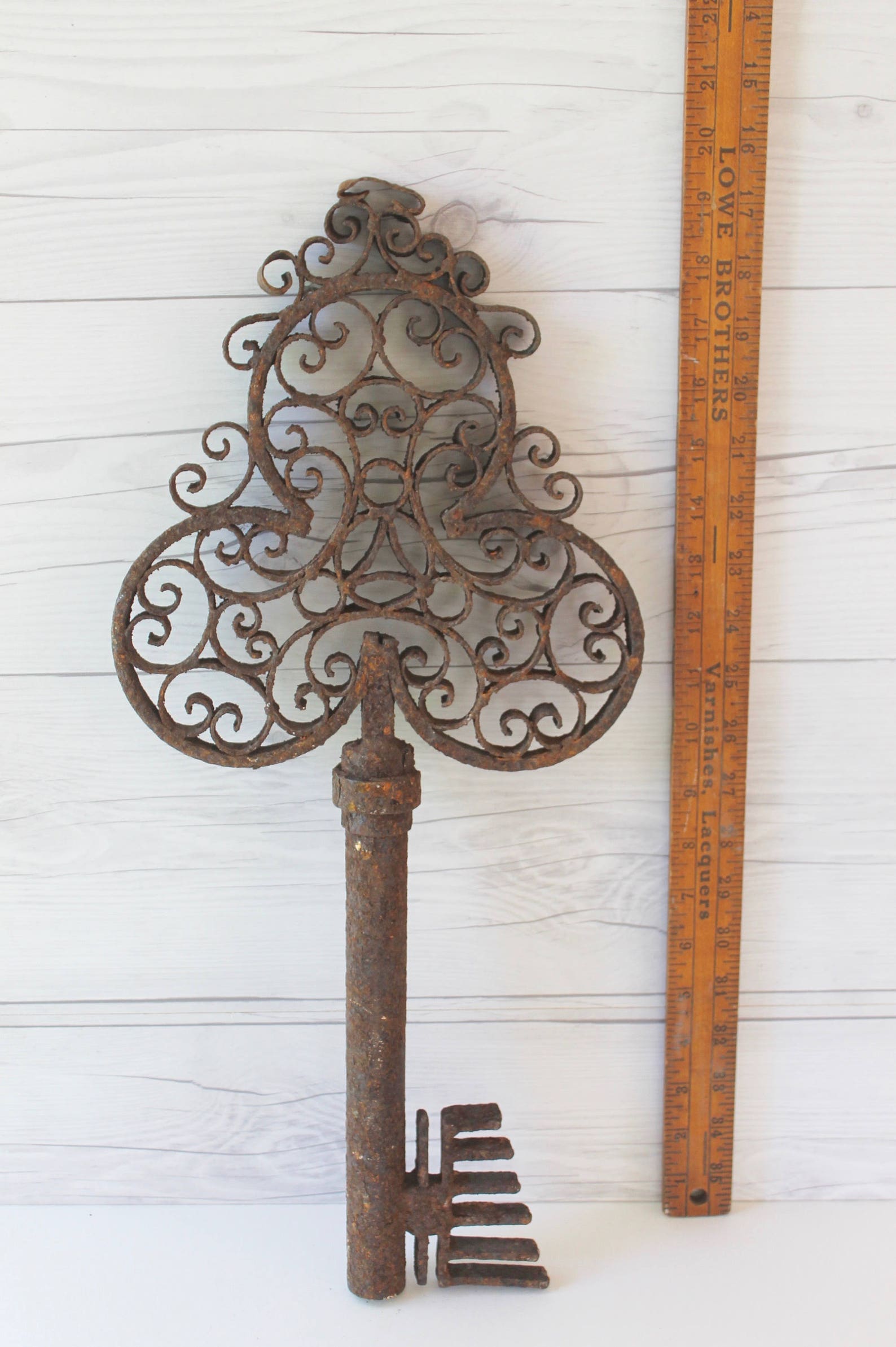 Vintage Extra Large Heavy Metal Rustic Decorative Key | Etsy