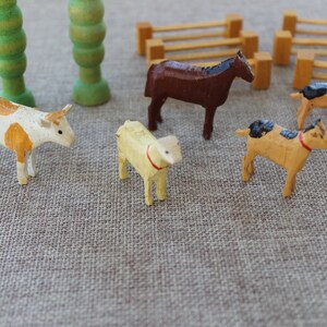 Vintage 5 Wooden German Erzgebirge Animals - RARE Larger Scale Size ...