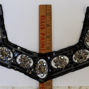 Vintage Neck Collar -1980s Stock Sample, Metallic Beads and Black ...