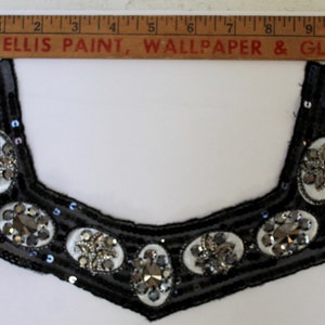 Vintage Neck Collar -1980s Stock Sample, Metallic Beads and Black ...