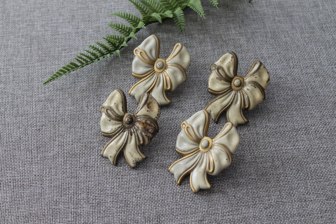 Vintage Matching Set of 4 Metal Curtain Tie Back Flowers, Vintage ...