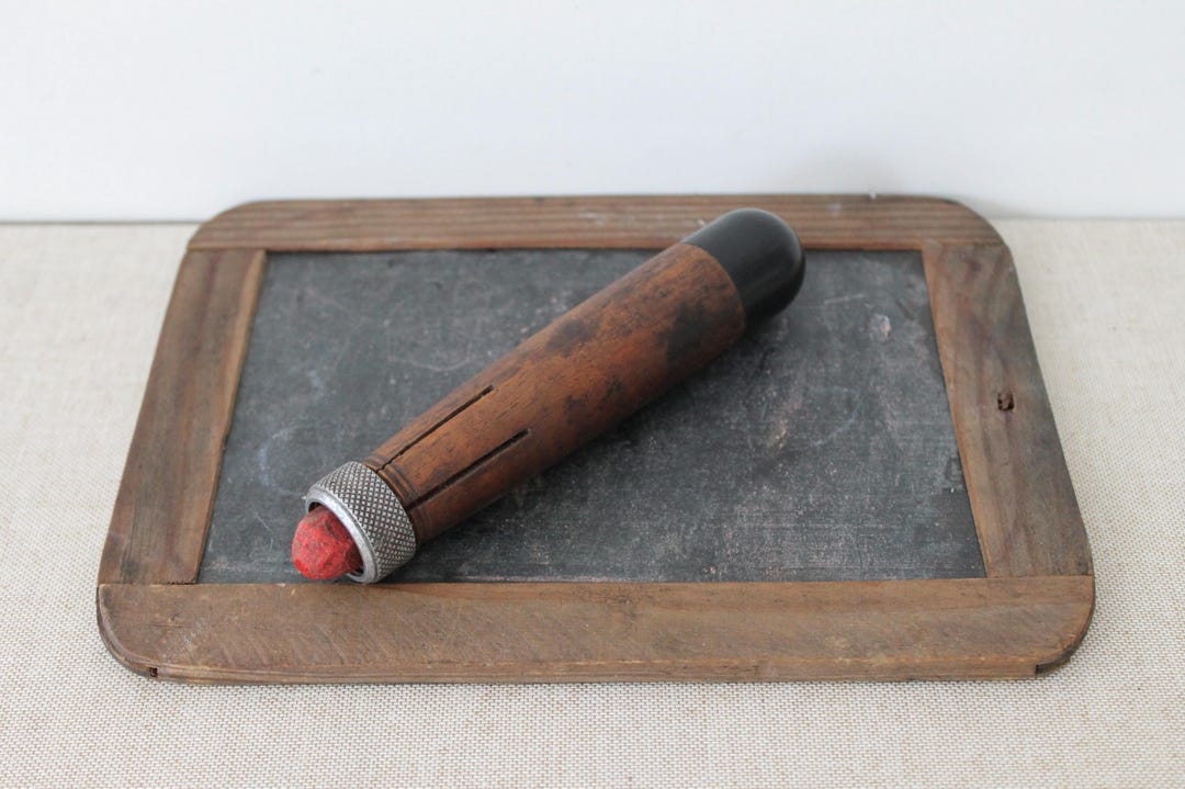 Vintage Unique and Rare Wood Chalk Holder, Vintage Individual Wooden ...