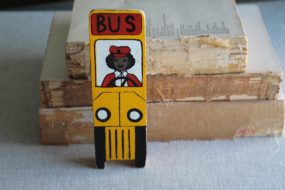 Vintage Guidecraft Wooden Wedgie Play Figure - School Bus Driver ...