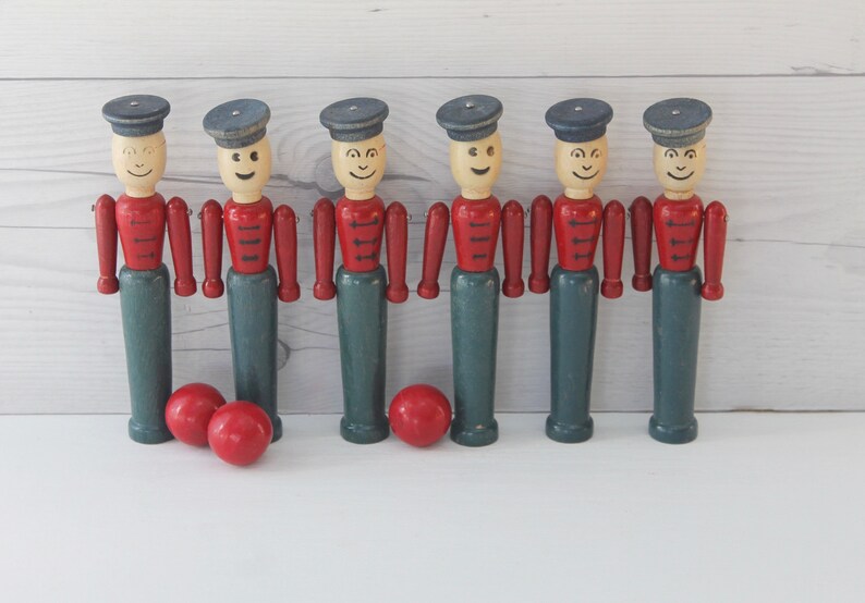 Vintage Complete Set of 6 Wooden Army Cadet Toy Soldier - Etsy