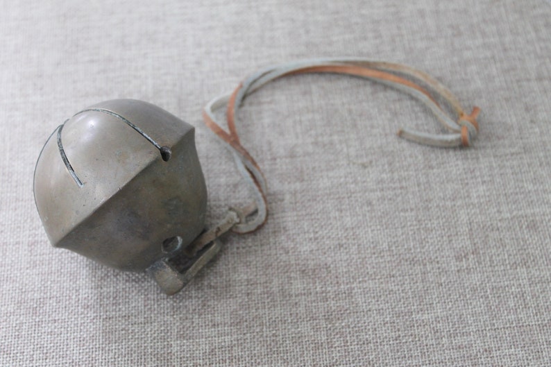 Vintage Extra Large Bronze Sleigh Bell With Rawhide String - Etsy
