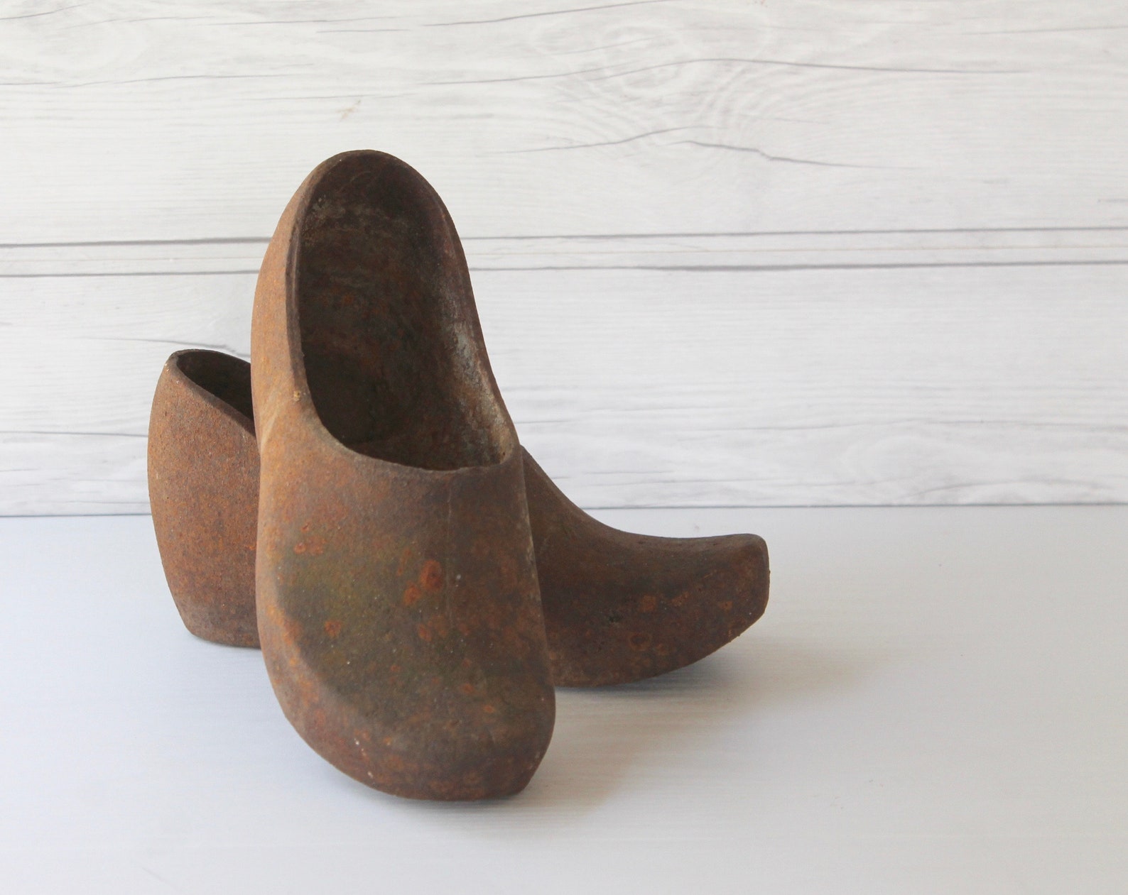 Vintage Pair of Cast Metal Clogs Vintage Cast Metal Shoe - Etsy