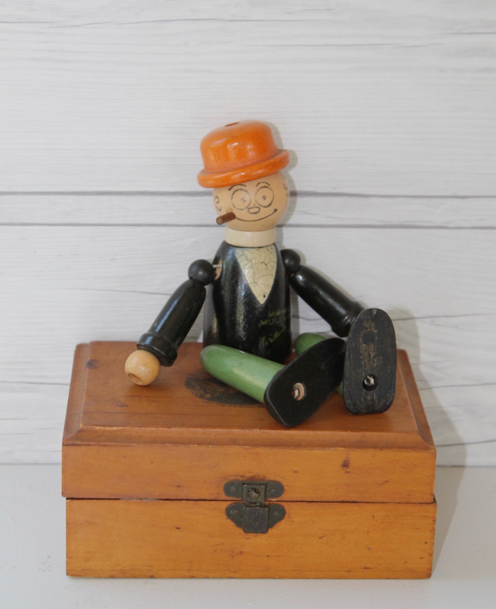 Vintage Wood Jointed Moon Mullins String Doll Vintage Wooden | Etsy