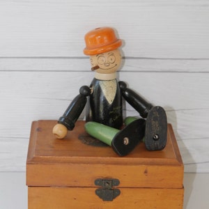 Vintage Wood Jointed Moon Mullins String Doll, Vintage Wooden String ...