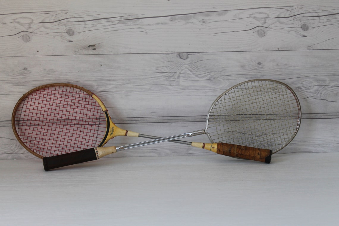 Vintage 2 Badminton Rackets/racquets With Double Racquet | Etsy