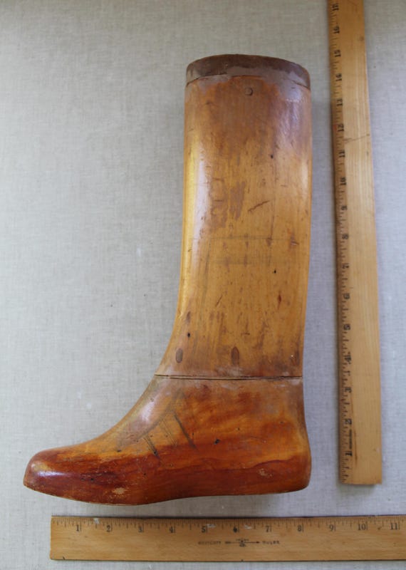 Antique Wood Boot Form, Vintage Wooden Cobbler Boot F… - Gem