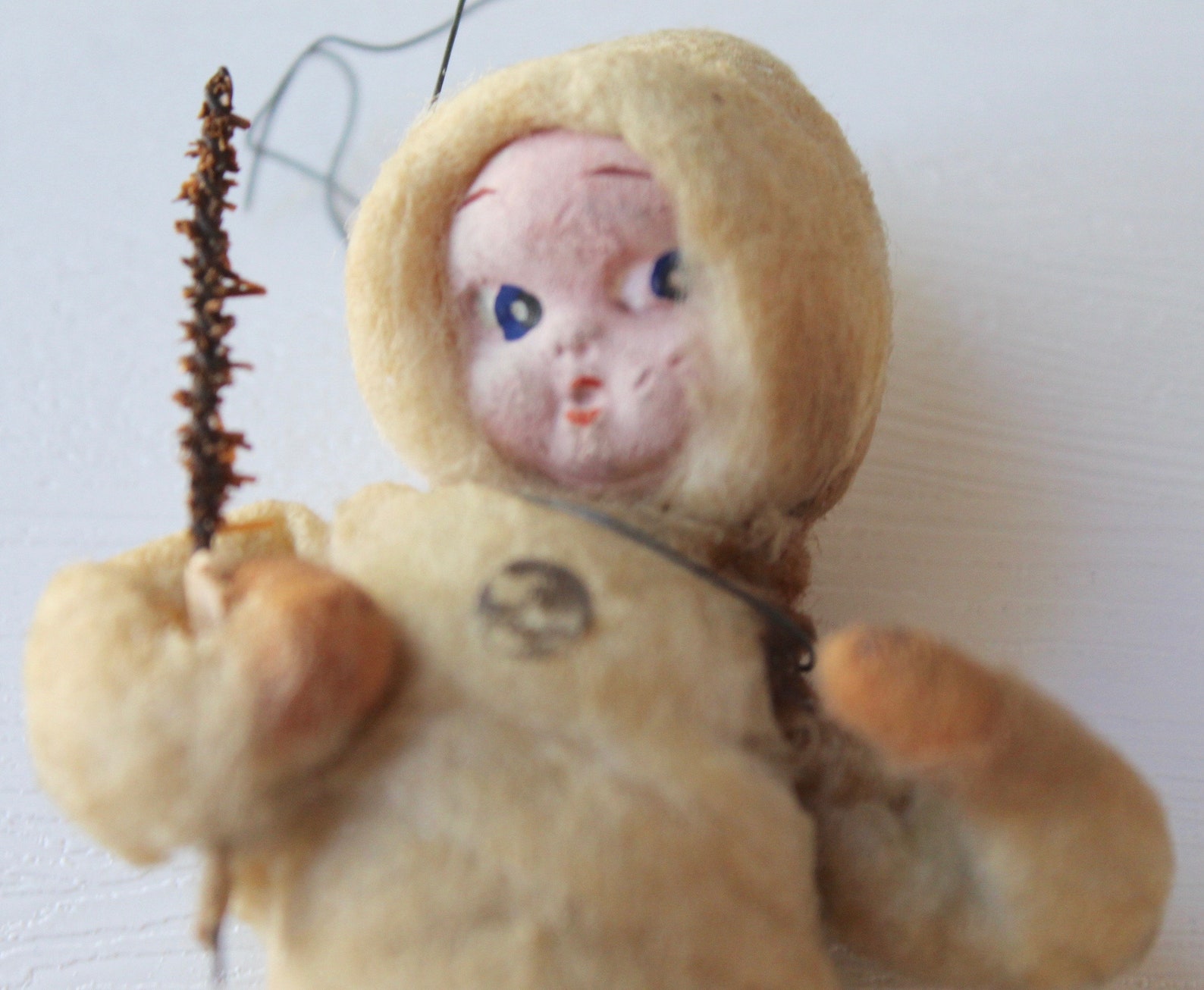 Antique Spun Cotton Girl Figure Christmas Tree Ornament - Etsy