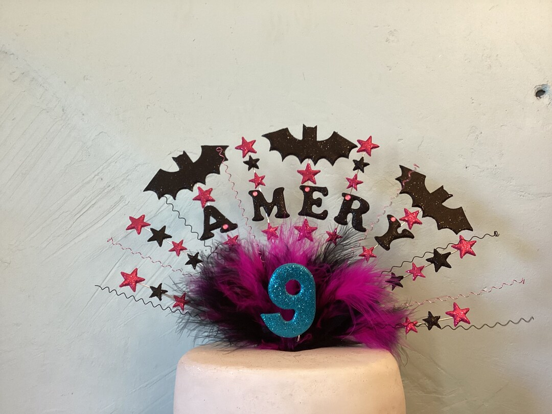 Personalised Bat , Goth Emo Monster High Cake Topper Centre Piece - Etsy