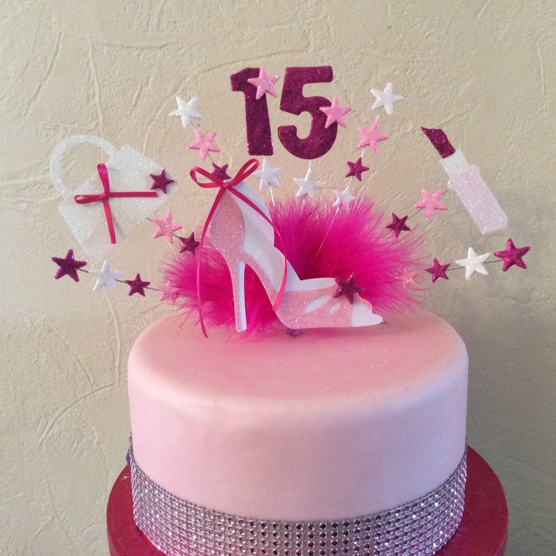 Shoe Lipstick and Handbag Cake Topper With Your Own Age. Made - Etsy