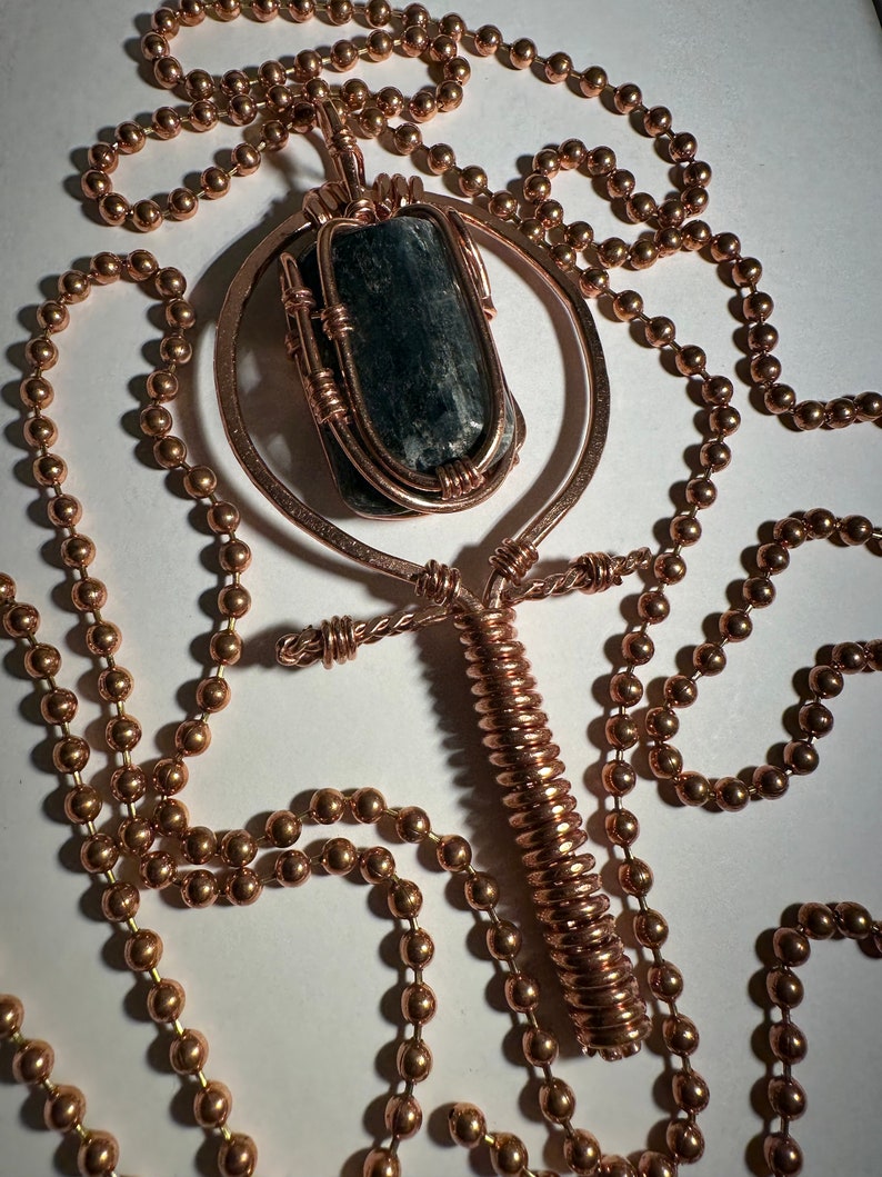 Copper Ankh // Statement Necklace // Wire Wrapped Crystal // Copper ...
