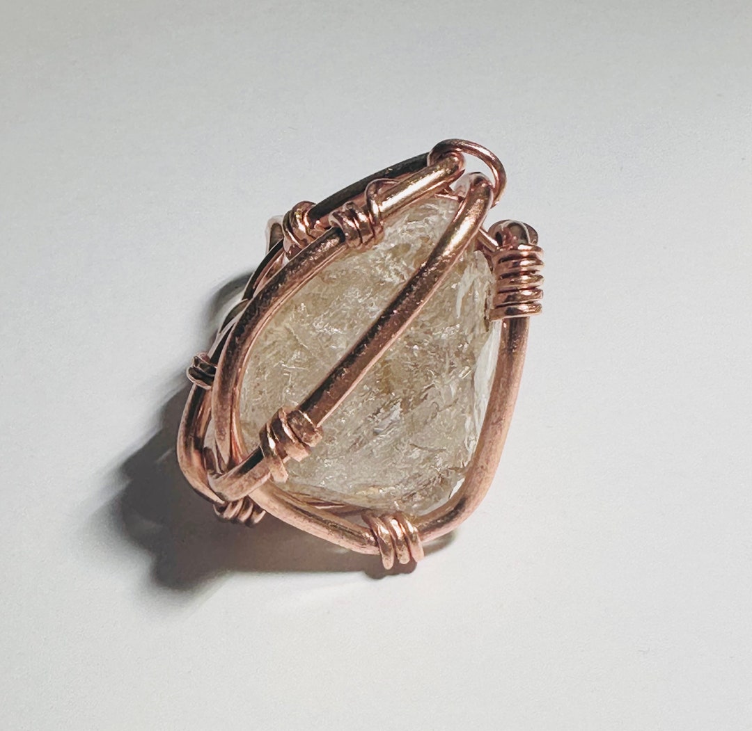 Elestial Quartz // Statement Ring // Copper // Wire Wrapped Jewelry - Etsy