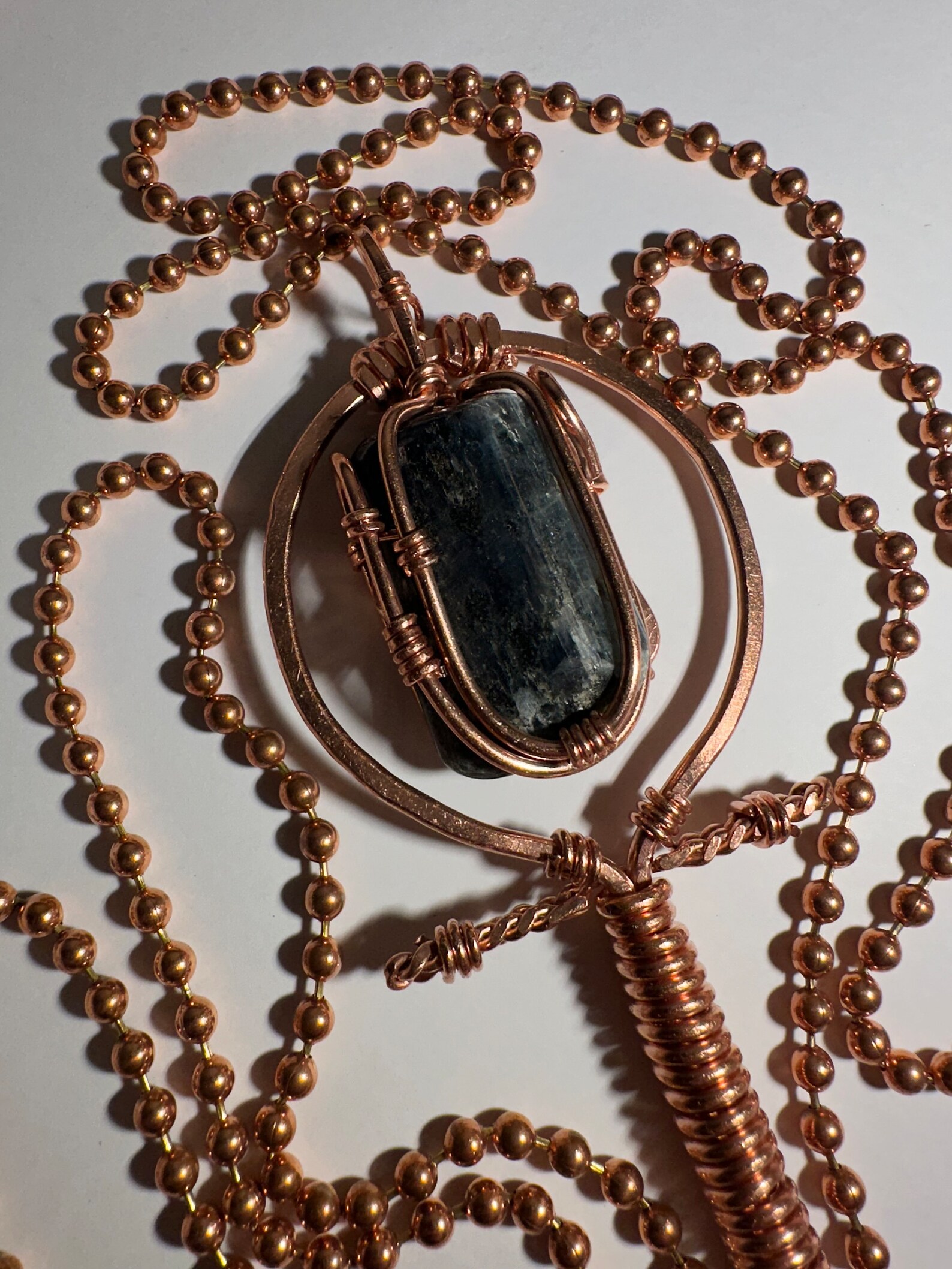 Copper Ankh // Statement Necklace // Wire Wrapped Crystal // Copper ...