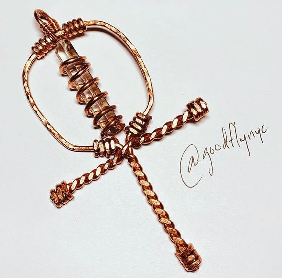 Copper Ankh With Quartz made to Order - Etsy