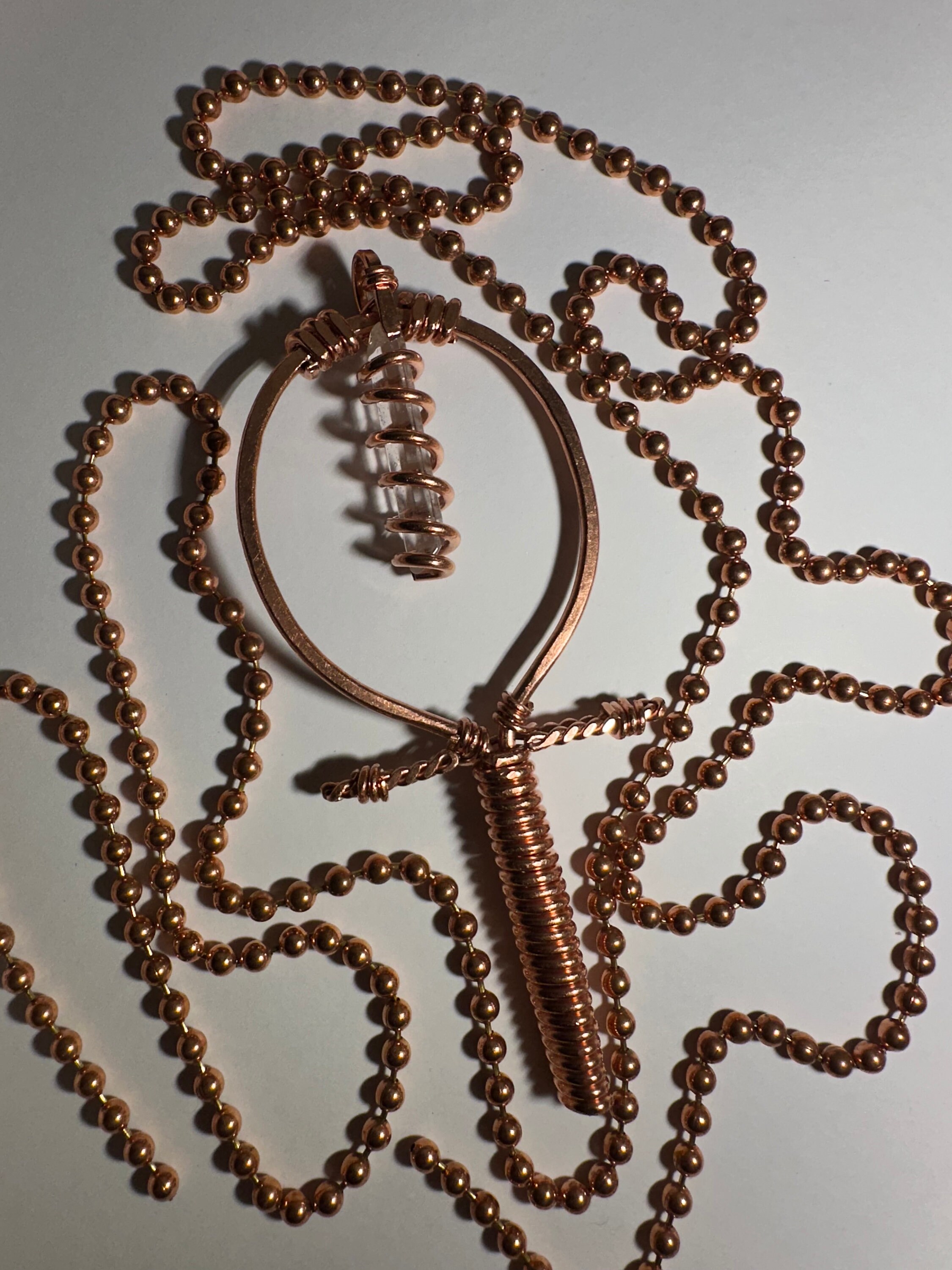Copper Ankh // Statement Necklace // Wire Wrapped Crystal // Copper ...