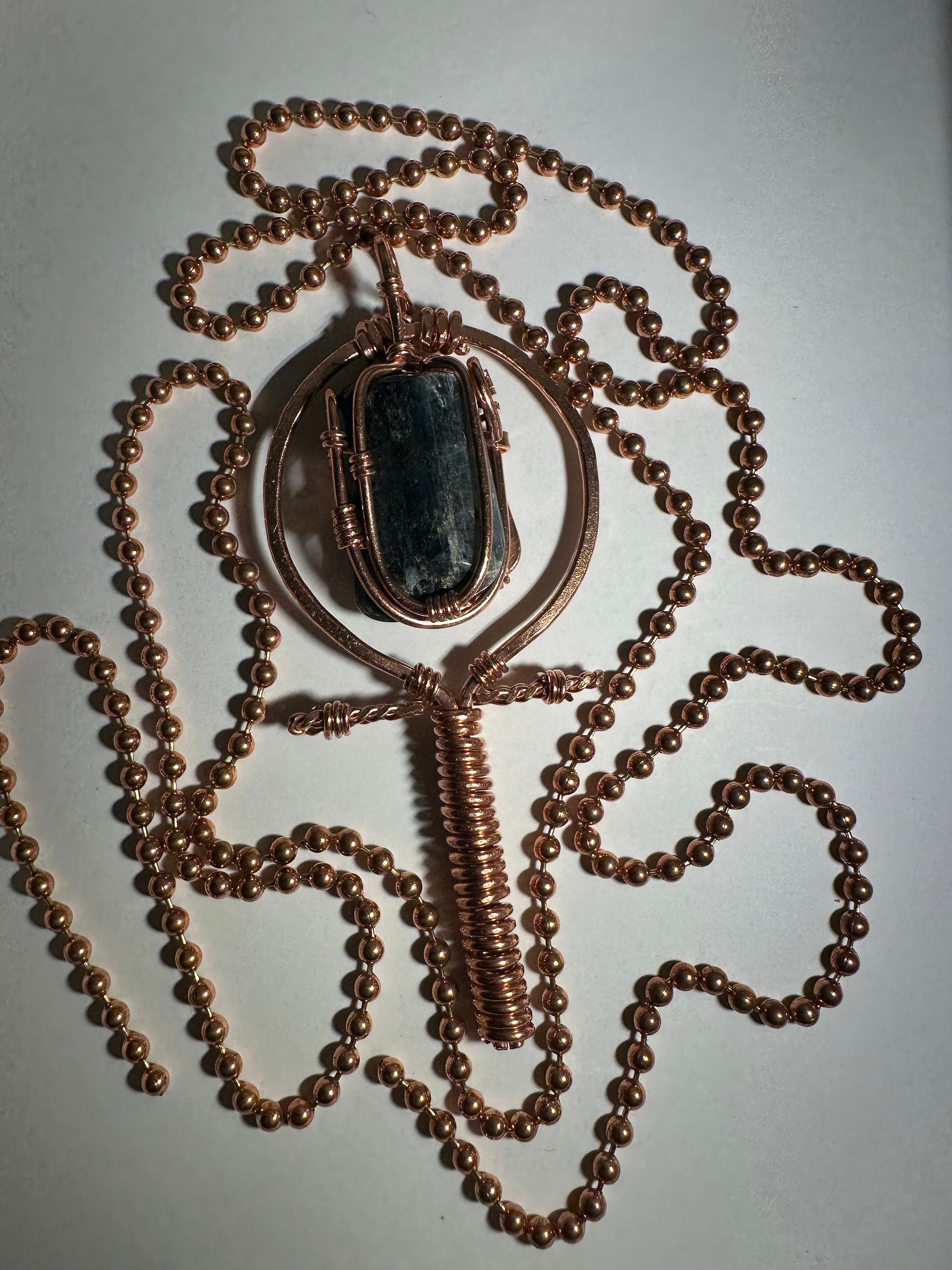 Copper Ankh // Statement Necklace // Wire Wrapped Crystal // Copper ...