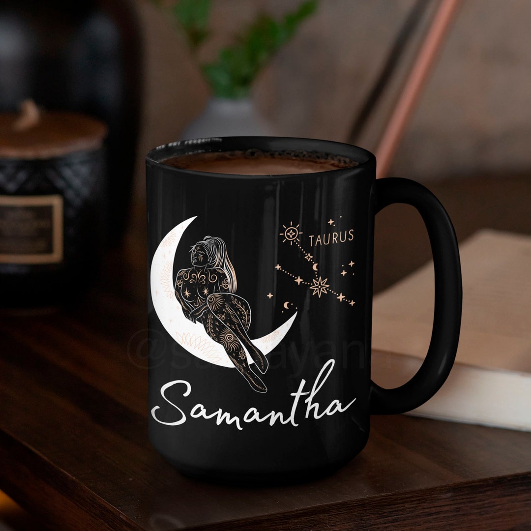 Personalized Name Astrology Mug, 15oz Astrology Black Mug Zodiac Zodiac ...