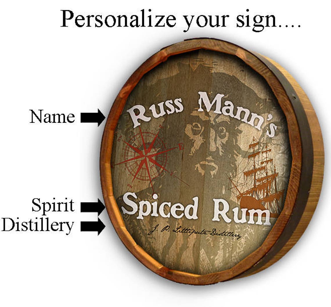 Personalized Pirate Quarter Barrel Head Sign | Etsy
