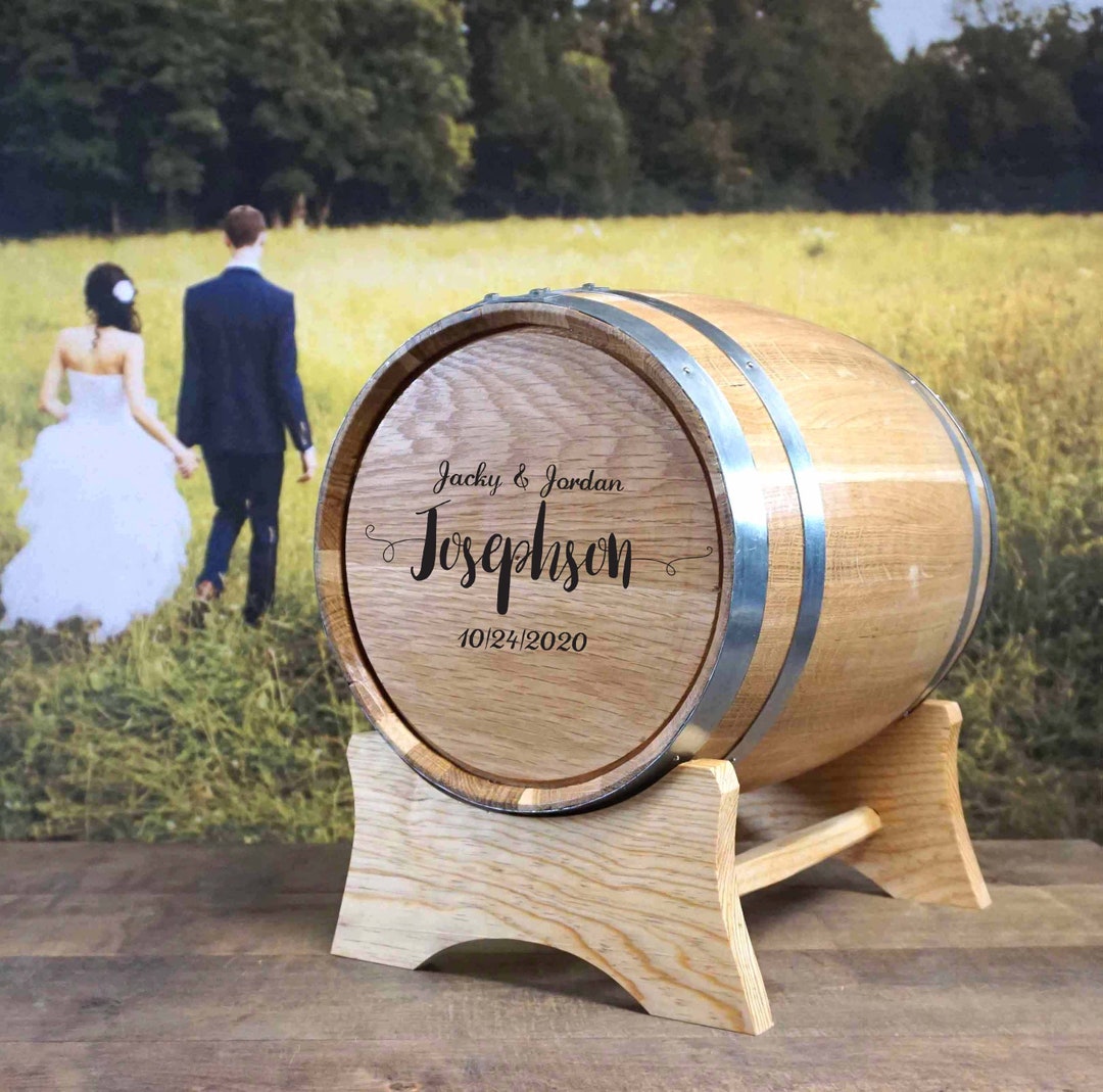 Personalized Names and Date Custom Wedding Barrel Card Holder - Etsy