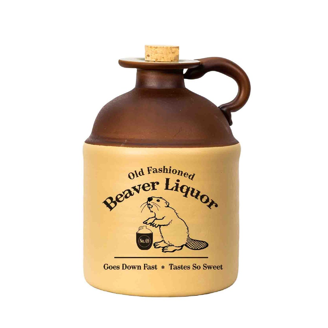 Moonshine Jug With Beaver Liquor Design, 750 Ml, Glass Liquor Whiskey ...