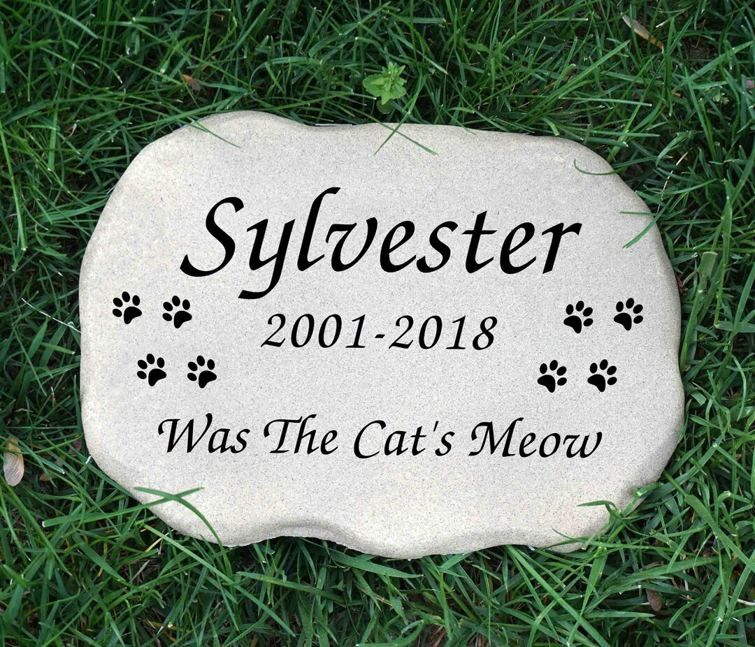 Personalized Cat Tombstone Was the Cats Meow Pet Memorial - Etsy