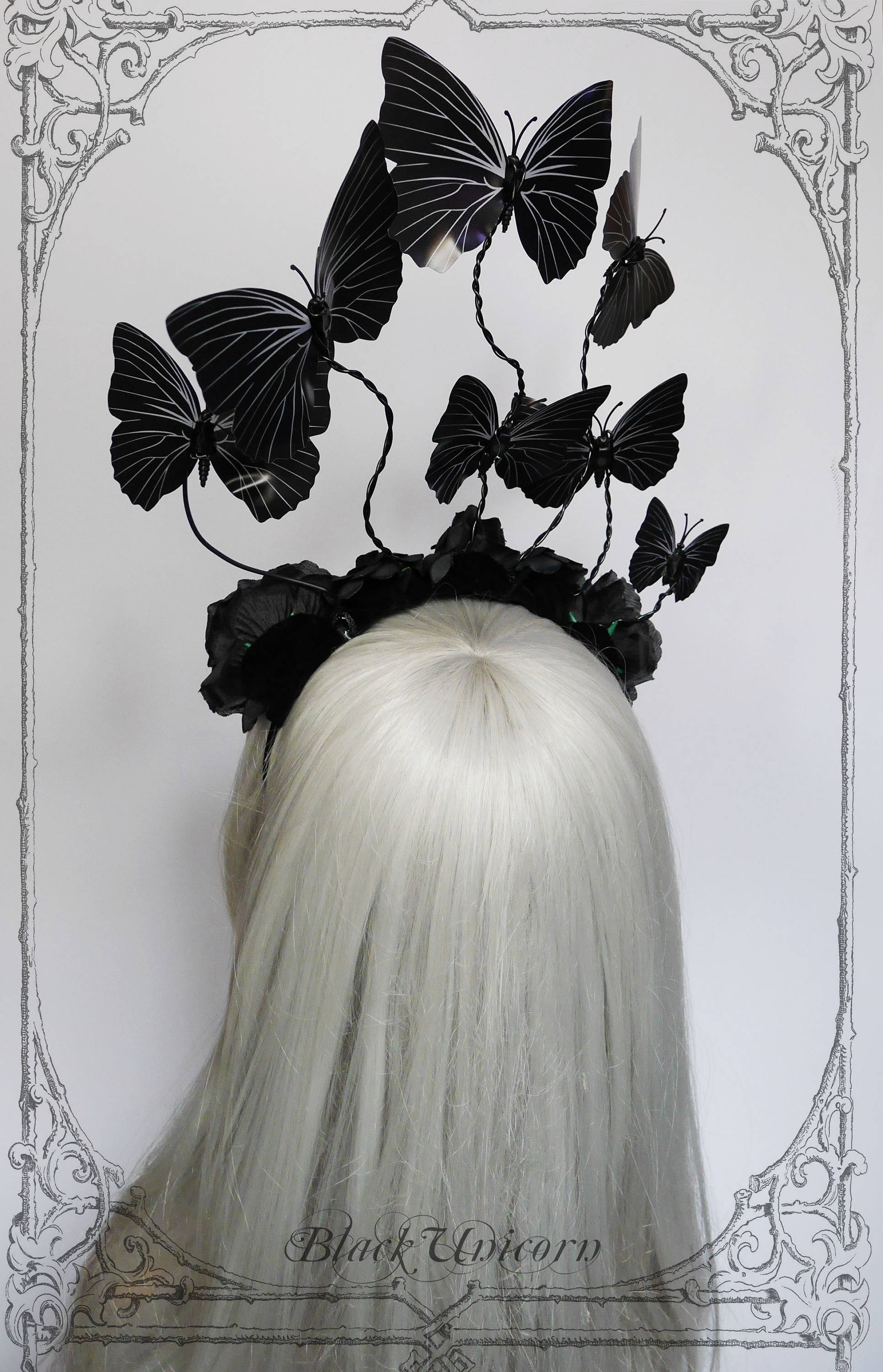 Nocturnal Butterfly Headpiece Goth Burlesque Roses - Etsy