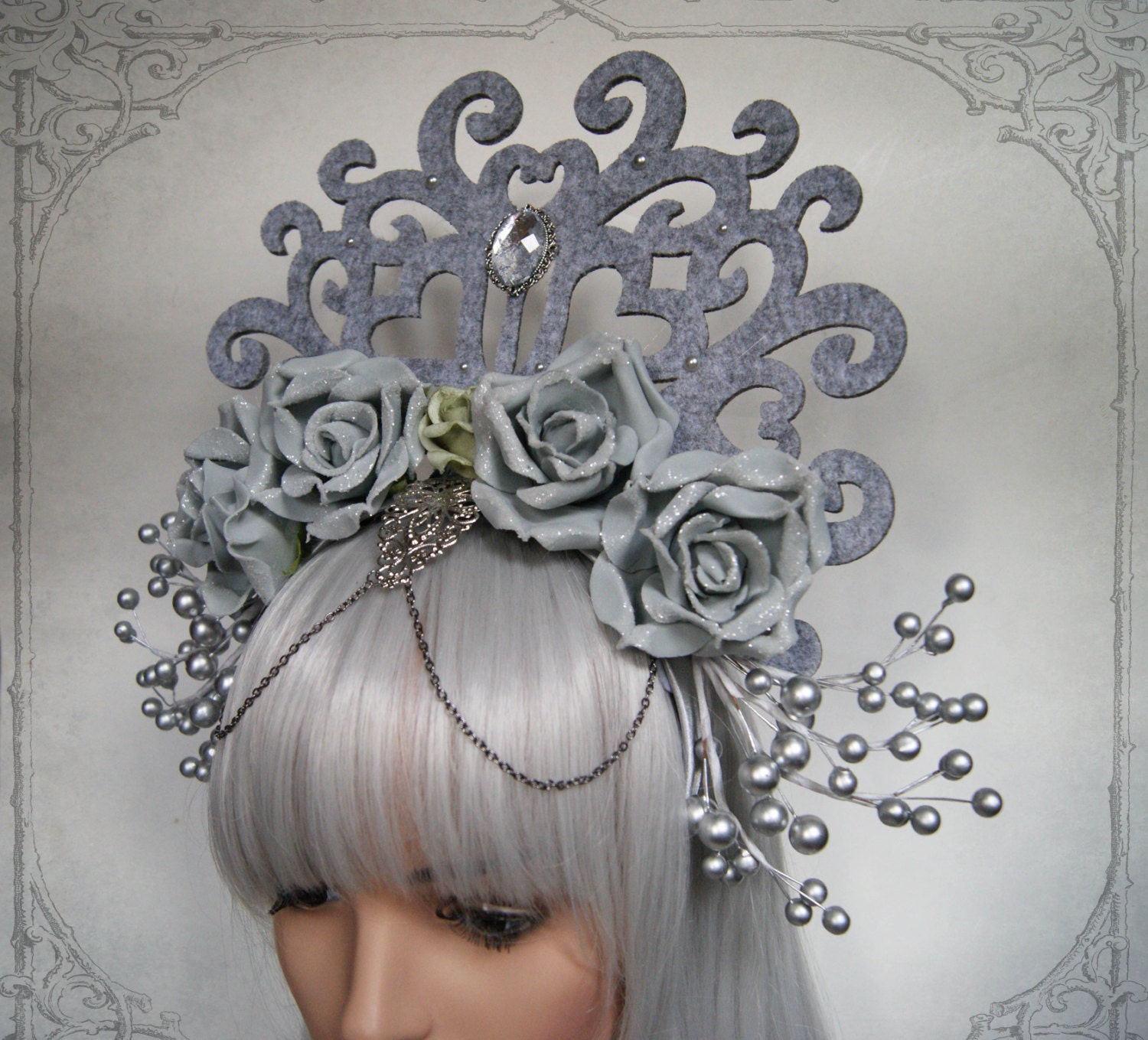 Ice Queen Headdress Fascinator Wedding Fantasy Silver | Etsy