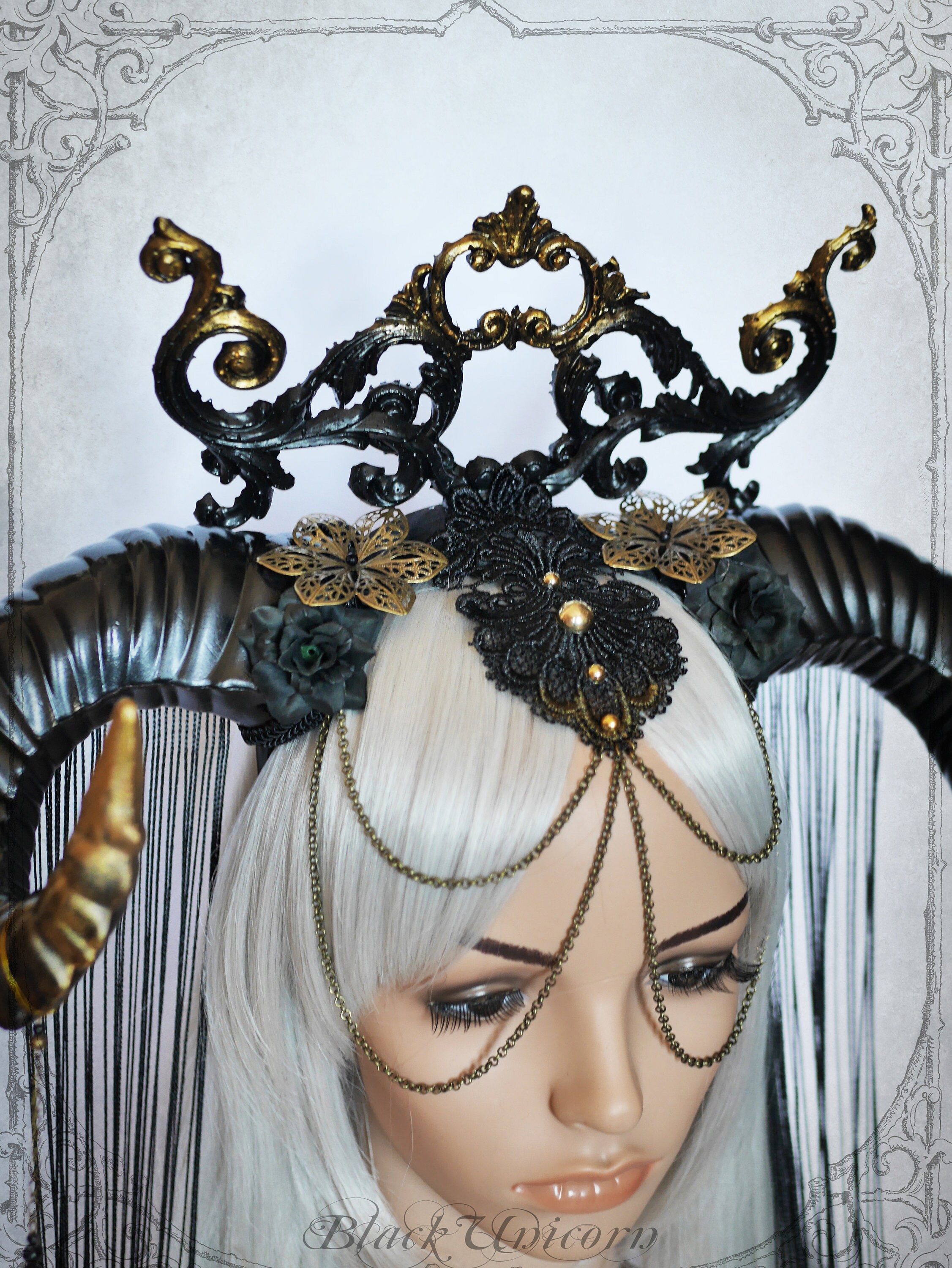 Horn Headdress "hades" - Etsy